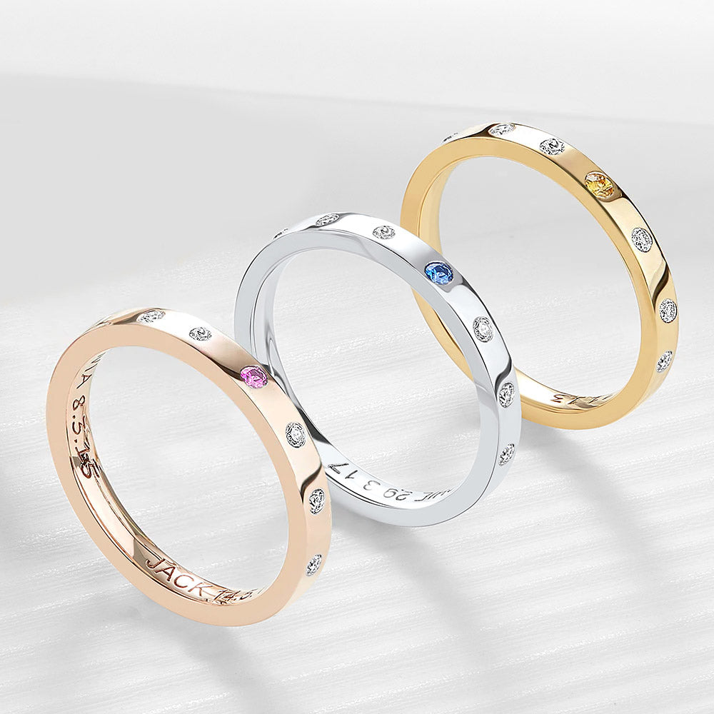 Personalised Half Set Eternity Ring for New Mum – The Baby Ring